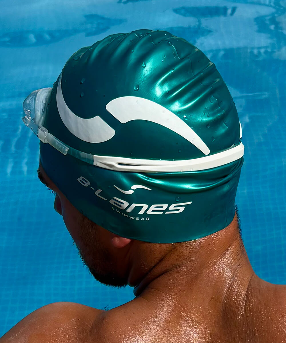 8-Lanes Green Swimming Cap - From 8-Lanes Swimwear